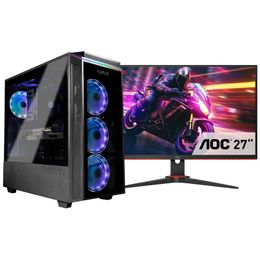 Captiva Gaming-PC-Komplettsystem »Advanced Gaming I84-178 TFT Bundle« 68, 6 ′′ Intel Core i9 Nvidia 32 GB RAM 1.000 GB SSD schwarz ohne Windows