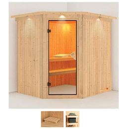 Karibu Sauna »Siirin« Set, ohne Ofen naturbelassen