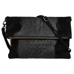 Samantha Look Abendtasche echt Leder, Made in Italy schwarz