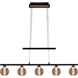 Näve NÄVE LED Pendelleuchte »Brass« 1 Stk. Warmweiß 5flammig dimmbar höhenverstellbar Lichtfarbe warmweiß schwarz/messingfarben