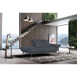 Egoitaliano Ottomane »Anais, erstklassiges Designsofa, Breite 179 cm, Fußfarbe schattengrau« Kopfteil verstellbar, Luxus-Microfaser, dunkelgrau...
