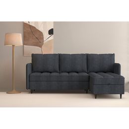 DOREL HOME Ecksofa »LINDHUS, L-Form, verschiedene Stellvarianten, Schlaf-Liege« Modulsofa, Recamiere, großer Bettkasten, Cord, Chenille anthrazit