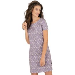 TRIGEMA Jerseykleid »Kleid mit modischem Allover-Print in Strickoptik« 1 Stk. tlg. flieder S - US-Größen US-Größen S Strukturierte Sweat-Qualität