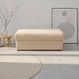 DOMO collection Hocker »Dundee, passende Ergänzung zum Mega-Sofa« pflegeleichter, edler Strukturstoff in Chenille-Optik rose