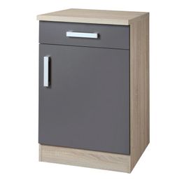 KOCHSTATION Unterschrank &raquo;KS-Toronto, Breite 50 cm&laquo; grau Spanplatte