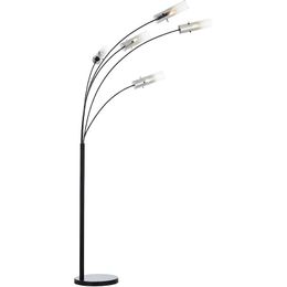Brilliant Stehlampe »Glasini« E14 1 Stk. 200 x 30 x 73 cm, 5 x E14, Metall/Rauchglas, matt schwarz schwarz matt/rauchglas 0