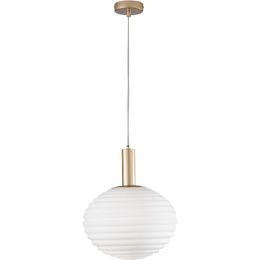 ECO-Light Pendelleuchte »Pendelleuchte RIPPLE« E27 warmweiß - kaltweiß gold satin, Opalglas