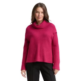 Tom Tailor Rollkragenpullover mit Rollkragen dark pink melange L L Pullover von Tom Tailor