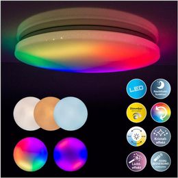 Näve NÄVE LED Deckenleuchte »Rainbow« 1 Stk. Kaltweiß Neutralweiß RGB Warmweiß Kristalleffekt, dimmbar, Nachtlicht, CCT, Farbwechsler,...