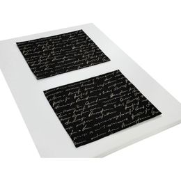 Adam Platzset &raquo;Scribble&laquo; aus Bio-Baumwolle,Made in Germany schwarz Obermaterial: 73% Leinen, 27% Baumwolle