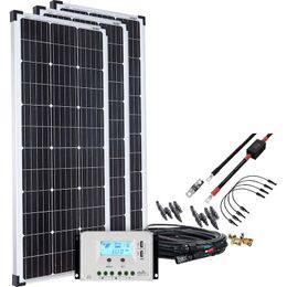 OFFGRIDTEC Solaranlage &raquo;basicPremium-L 300W Solaranlage 12V/24V&laquo; Komplettsystem schwarz Bew&auml;hrtes, sofort betriebsbereites Solarmodul