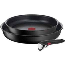 Tefal Pfannen-Set »Ingenio Unlimited, Pfannenset abnehmbarer Griff, Antihaftversiegelung« Aluminium Set, 2x Pfannen Ø 22/26 cm, 1x abnehmbarer...