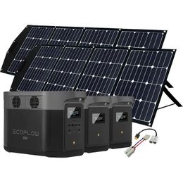 EcoFlow Solaranlage &raquo;Delta Max 1600 + 2 x 180W FSP-2 Offgridtec Faltbares Solarmodul&laquo; mit 2x Delta Max Erweiterungsakku 2016Wh, Plug and play...