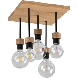 BRITOP LIGHTING Deckenleuchte »CHANDELLE« E27 1 Stk. Naturprodukt aus Eichenholz eichefarben/schwarz