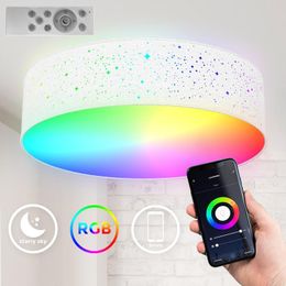 B.K.LICHT LED Deckenleuchte »WiFi RGB-CCT Deckenlampe, APP-Steuerung, iOS+Andorid« LED-Modul 1 Stk. RGB inkl. Fernbedienung, Farbwechsel und...