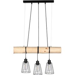 Spot-Light SPOT LIGHT Pendelleuchte &raquo;TRABO&laquo; E27 H&auml;ngeleuchte, mit Massivholzbalken &Oslash; 8-12 cm, Naturprodukt, K&uuml;rzbar holzfarben/schwarz