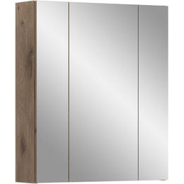 Inosign Spiegelschrank »Malmö, Breite 60 cm, 3 Spiegeltüren, 9 Fächer, 6 Einlegeböden« 1 Stk. tlg. Florenz, Spiegelschrank 3-Türig, Nox Oak NB, 9...