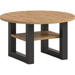 Inosign Couchtisch »Rail, Ø 75 cm, mit Ablageboden, inklusive Kufengestell« Wohnzimmertisch, Beistelltisch Grau / Artisan Eiche Nachbildung + Grau...