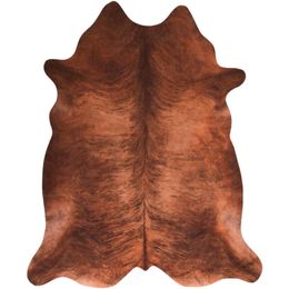 ANDIAMO Fellteppich &raquo;Amarillo&laquo; fellf&ouml;rmig 4 mm H&ouml;he Kunstfell, gedruckte Kuhfell-Optik, Wohnzimmer, Kundenliebling braun Obermaterial: 100%...