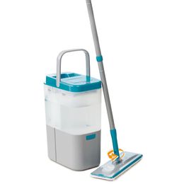 MediaShop Bodenwischer-Set &raquo;Livington Everclean Mop&laquo; je 1x 60ml Reinigungskonzentrat f&uuml;r Parkett und Laminat/Fliesen grau