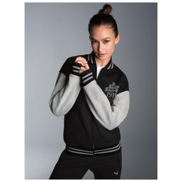 TRIGEMA Sweatjacke »Collegejacke mit großem Adler-Rückenprint« 1 Stk. tlg. schwarz L L Sweat-Qualität, innen angeraut