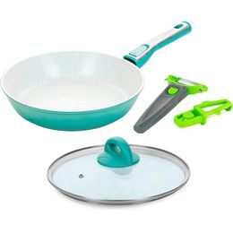 Genius Pfannen-Set »Cerafit Revolution Pfanne Ø 28 cm inkl. Börner Multi Peeler« Set, Pfanne, Ø 28 cm, aquagrün, Börner Multi peeler 3er-Set, grün,...