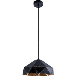Paco Home Pendelleuchte »SAYID« E27 Hängelampe Esszimmer Esstischlampe Steampunk Lampe Textilkabel E27 schwarz