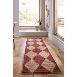 FLAIR RUGS Teppich &raquo;Effie Diamond&laquo; rechteckig 5 mm H&ouml;he handgekn&uuml;pft orange Baumwolle, Jute