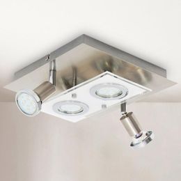B.K.LICHT LED Deckenleuchte »Mercurio« GU10 Warmweiß LED Deckenspot, Strahler, Wohnzimmer, Deckenlampe, inkl. 3W 250lm nickelfarben