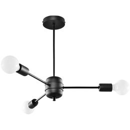 SOLLUX LIGHTING Kronleuchter »LANGO« E27 1 Stk. Verteiltes Licht Schwarz