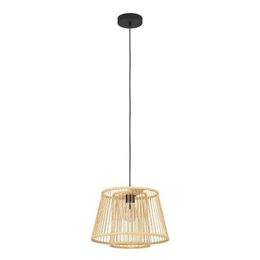 Eglo Hängeleuchte »HYKEHAM Pendellampe, Stahl und Holz, E27, Hängelampe, Flurlampe, Lampe« E27 1 Stk. Hängeleuchte Hykeham schwarz Holz natur 1X40W...