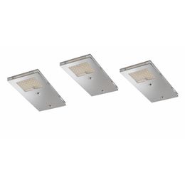 Evotec Unterschrankleuchte »FLAT-1« LED-Board 3 Stk. Neutralweiß Warmweiß LED Set, 3 Stück edelstahlfarben