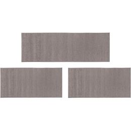 ANDIAMO Bettumrandung &raquo;Bettvorleger Jerez&laquo; H&ouml;he 8 mm 3 tlg. Bettvorleger, L&auml;ufer-Set, Kurzflor, gewebt, Uni-Farben beige Obermaterial: 100%...