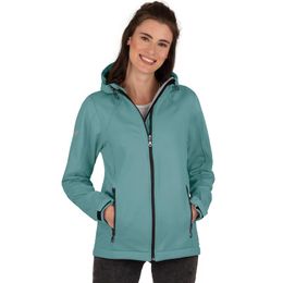 TRIGEMA Softshelljacke »Taillierte Softshell–Kapuzenjacke« 1 Stk. tlg. seegras S S Armabschluss mit Klettverschluss
