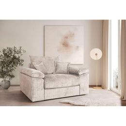 Home Affaire XXL-Sessel »Soft&Cosy, B: 151 cm« Mega-Sessel, Cord oder Chenille-Struktur, mit 2 Zierkissen beige