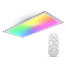 B.K.LICHT Deckenleuchte LED-Board 1 Stk. Panel, Farbtemp. stufenlos einstellbar, RGB, dimmbar, Fernbedienung silberfarben