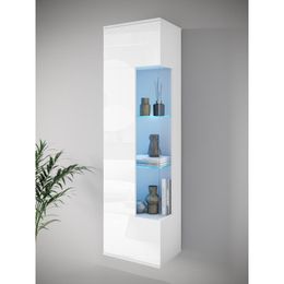 Inosign Vitrine »Kenia, stehend und hängend, Türanschlag wechselbar« 1 Stk. tlg. Vitrineschrank mit Glastüren 160 cm Höhe weiß matt/ weiß Hochglanz...