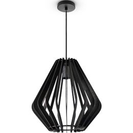 Paco Home Pendelleuchte »KOONI« E27 Pendelleuchte Holz Esszimmer Bar Deckenlampe Rustikal Natur Boho E27 Schwarz