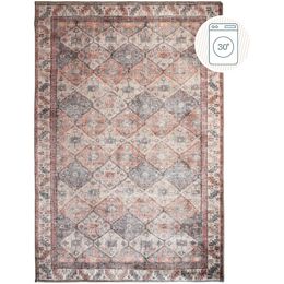 FLAIR RUGS Teppich &raquo;Dion&laquo; rechteckig 4 mm H&ouml;he Traditioneller Teppich, waschbar, Wohnzimmer, Schlafzimmer rot Polyester