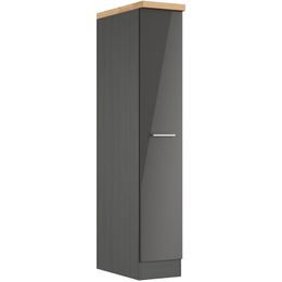 KOCHSTATION Apothekerschrank &raquo;KS-Milan&laquo; Apothekerschrank 30 cm, matte oder hochgl&auml;nzende Fronten grau MDF