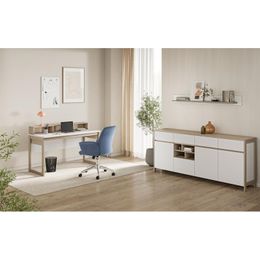 Home Affaire Büromöbel-Set »Stranda im Scandi-Style, Home Office, Büro in zwei Farben verfügbar« 3 Stk. tlg. enthält Schreibtisch, Sideboard und...