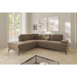 Sit & More sit&more Ecksofa &raquo;Morris Jubi L-Form, B: 238 cm&laquo; mit Armteilfunktion & 1 Zierkissen, optional Bettfunktion braun 100% Polyester