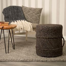 Obsession Sitzhocker »Hocker My Copa Pouf« 1 Stk. tlg. rund, Ø 40 cm, Höhe 40 cm, handgearbeitet, Wohnzimmer & Schlafzimmer taupe Bezug: 50% Wolle,...