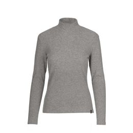 TRIGEMA Longsleeve »Langarm Shirt mit modischem Stehkragen« 1 Stk. tlg. grau-melange XL XL Elastischer Doppelripp