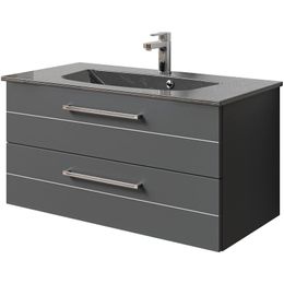 Waschtisch &raquo;Serie 6025 Mineralmarmor-Waschtisch mit Unterschrank, 97 cm breit&laquo; 2 Stk. tlg. Waschplatz mit 2 Schubladen, h&auml;ngend, verschiedene 