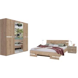 wimex Komplettschlafzimmer &raquo;Anna&laquo; 4 Stk. tlg. Spar Set braun Spanplatte Made in Germany
