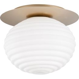 ECO-Light Deckenleuchten »Deckenleuchte RIPPLE« E27 warmweiß - kaltweiß satin gold, Opalglas
