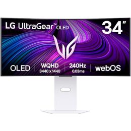 LG Curved-Gaming-OLED-Monitor »34GX90SA« 86 cm/34 ′′ 3440 x 1440 px UWQHD 0, 03 Reaktionszeit 240 Hz weiß Smartes Entertainment durch das...