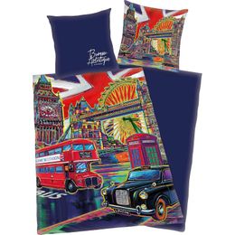 Quelle Jugendbettwäsche »London« 2 Stk. tlg. mit London Motiv bunt Obermaterial: 100% Baumwolle B/L: 155 cm x 220 cm