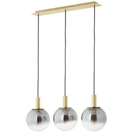 Brilliant Pendelleuchte »Gould« E27 1 Stk. höhenverstellbar- dimmbar - 150cm Höhe, 22cm Breite - E27 Fassung goldfarben/rauchglas